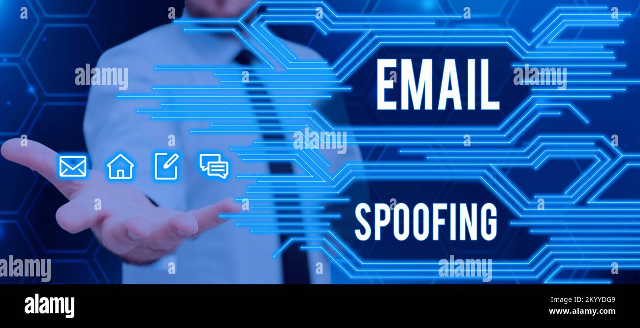 Writing displaying text Email Spoofing. Internet Concept secure the ...