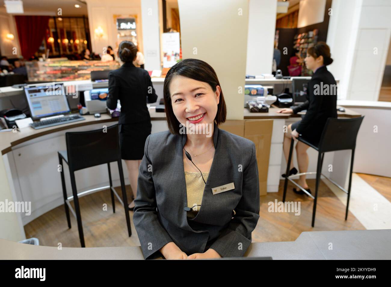 SINGAPORE - NOVEMBER 08, 2015: The Shoppes at Marina Bay Sands staff ...