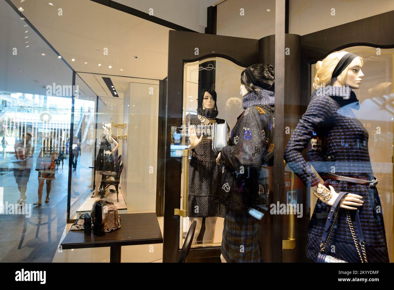 SINGAPORE - NOVEMBER 08, 2015: shop window of Chanel store. Chanel S.A ...