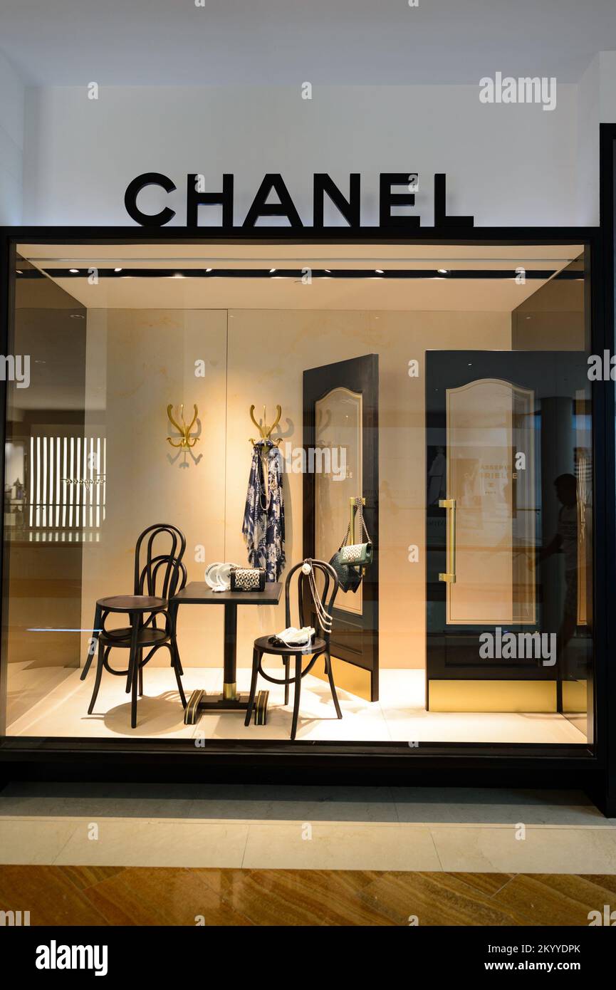 SINGAPORE - NOVEMBER 08, 2015: shop window of Chanel store. Chanel S.A ...