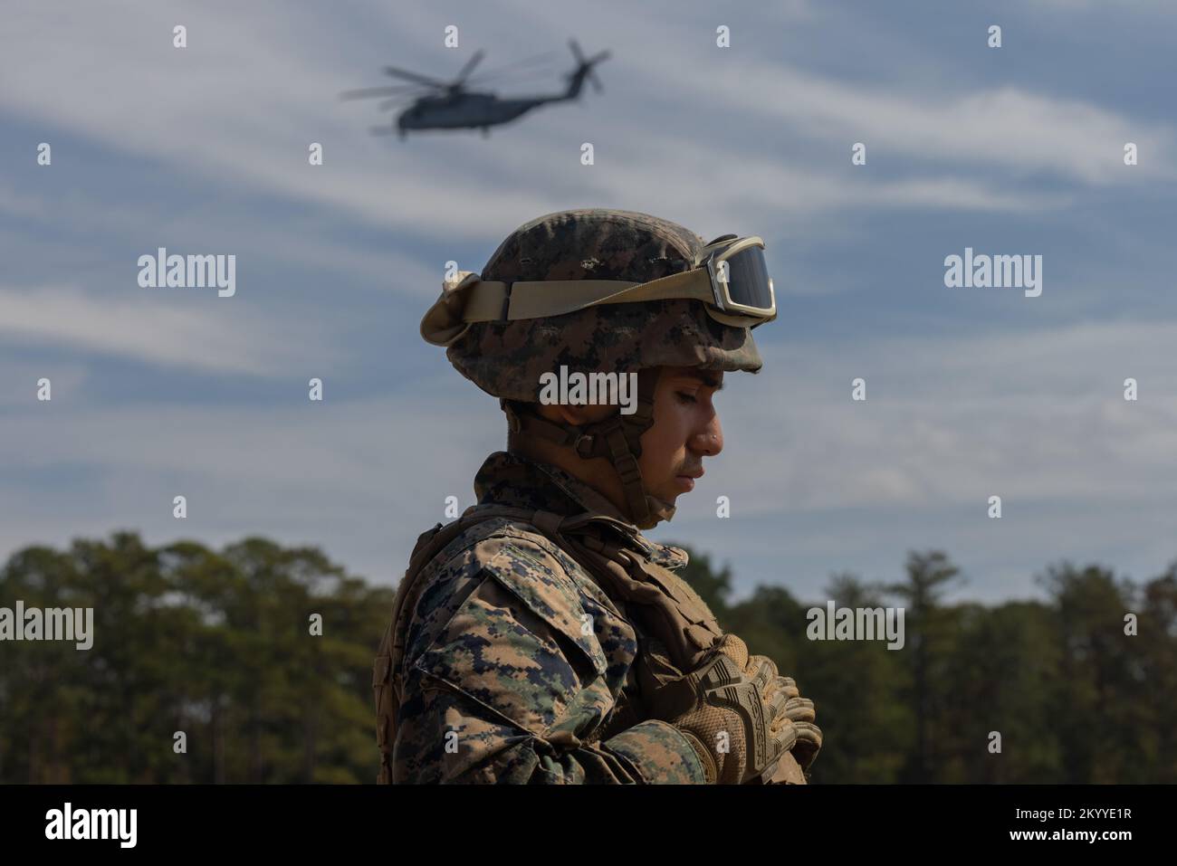 A U.S. Marine with Marine Wing Support Squadron 273, Marine Air Control ...