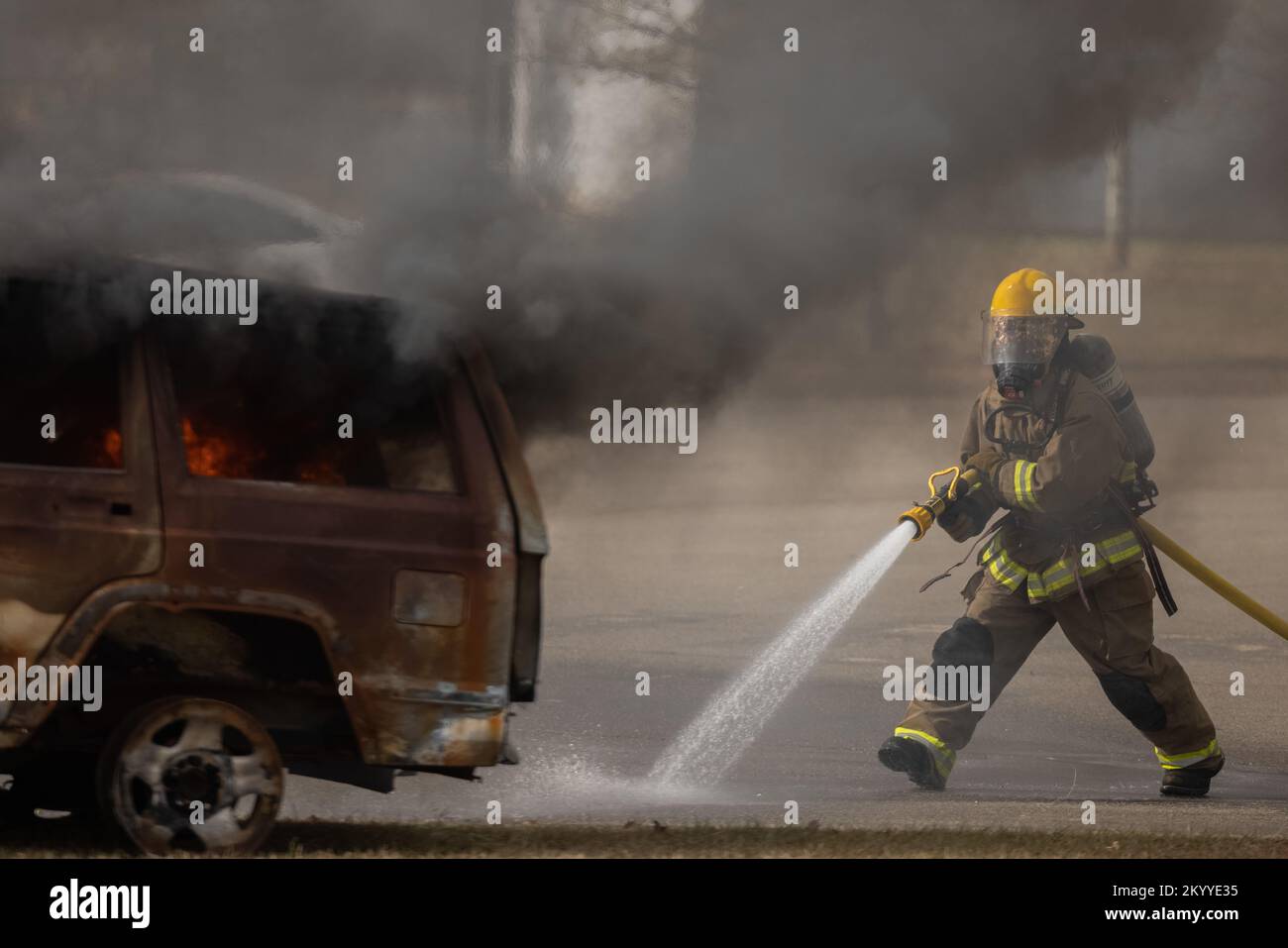 A U.S. Marine Corps Aircraft Recovery and Firefighter Marine (ARFF ...