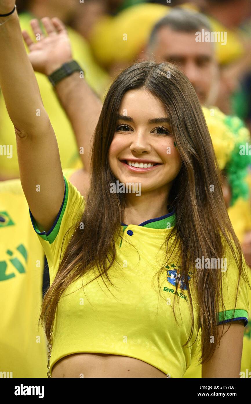 Doha, Qatar. 02nd Dec, 2022. Brazilian fans attend Cameroon v Brazil ...