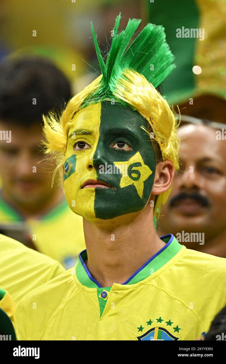 Doha, Qatar. 02nd Dec, 2022. Brazilian fans attend Cameroon v Brazil ...
