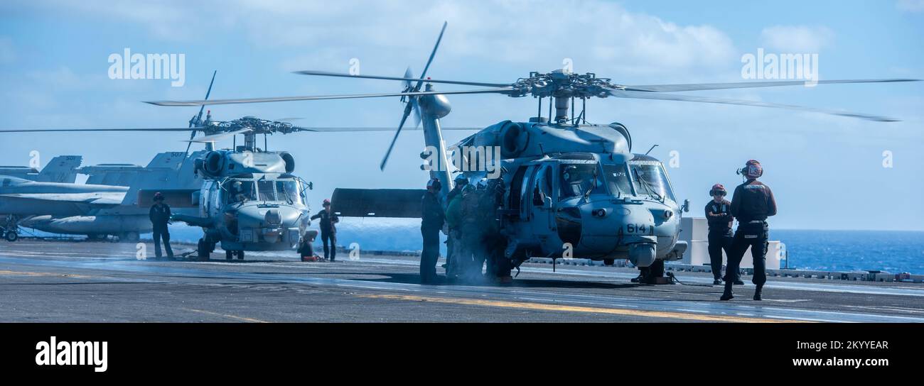221129-N-UF592-1372 PHILIPPINE SEA (Nov. 29, 2022) Sailors prepare an ...