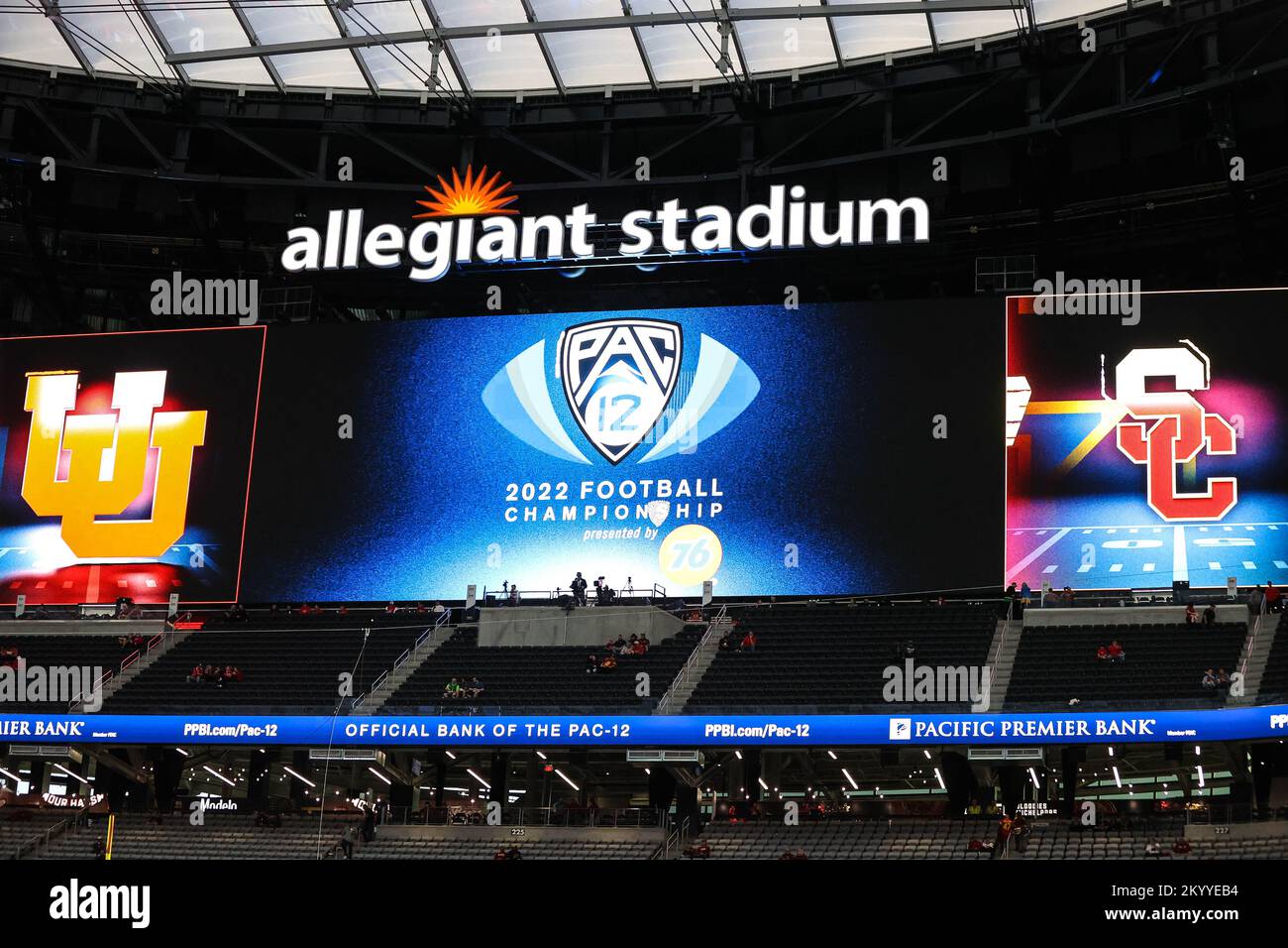 Las Vegas, NV, USA. 2nd Dec, 2022. An interior view of a scoreboard ...