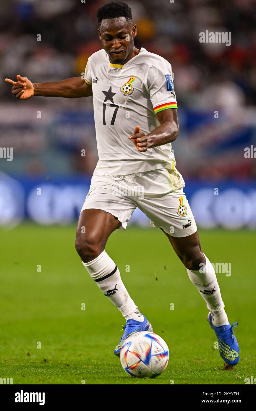 Baba Rahman of Ghana during the FIFA World Cup Qatar 2022 Group H match between Ghana and ...