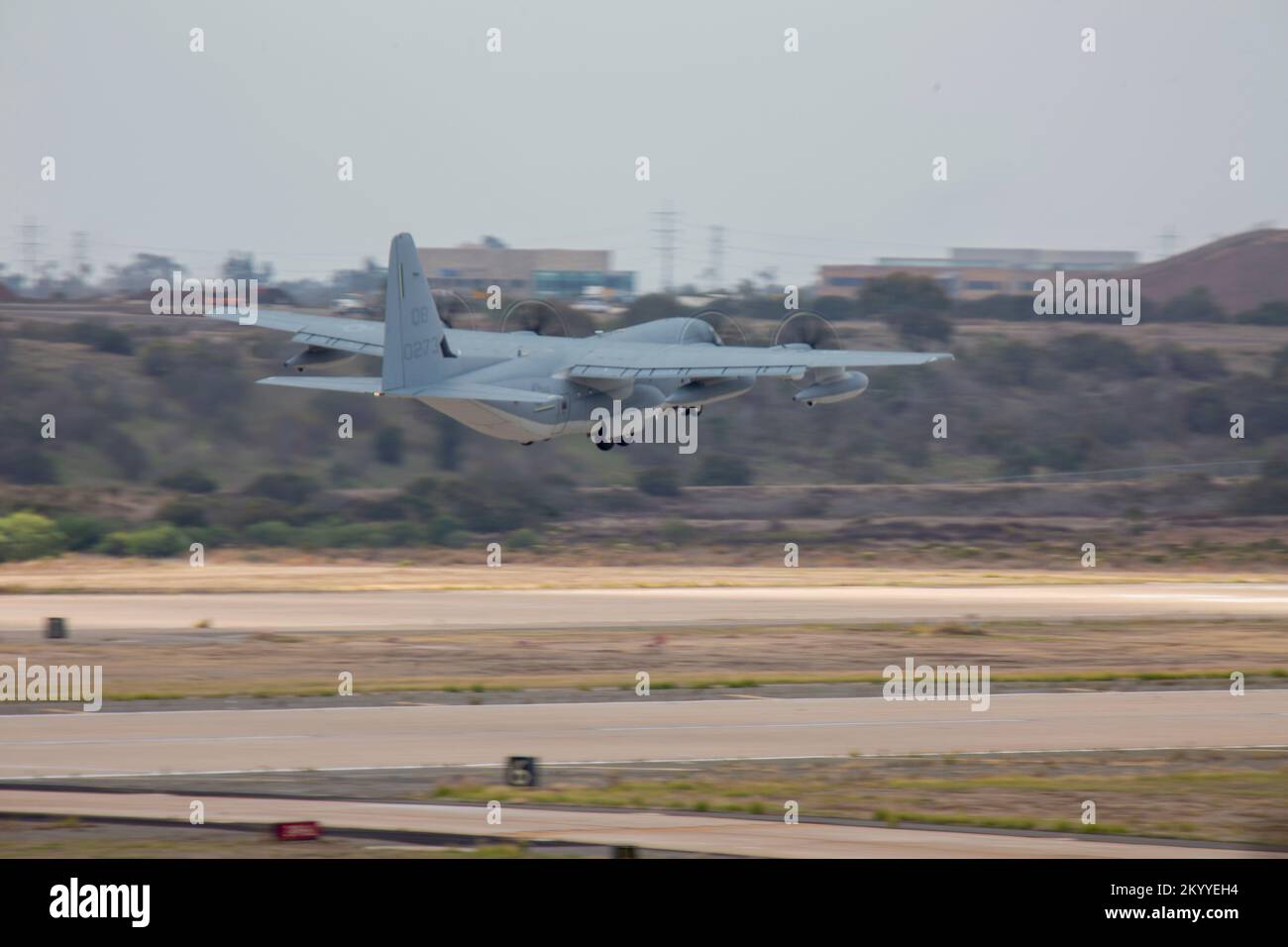 A U.S. Marine Corp KC-130J Super Hercules with Marine Aerial Refueler ...