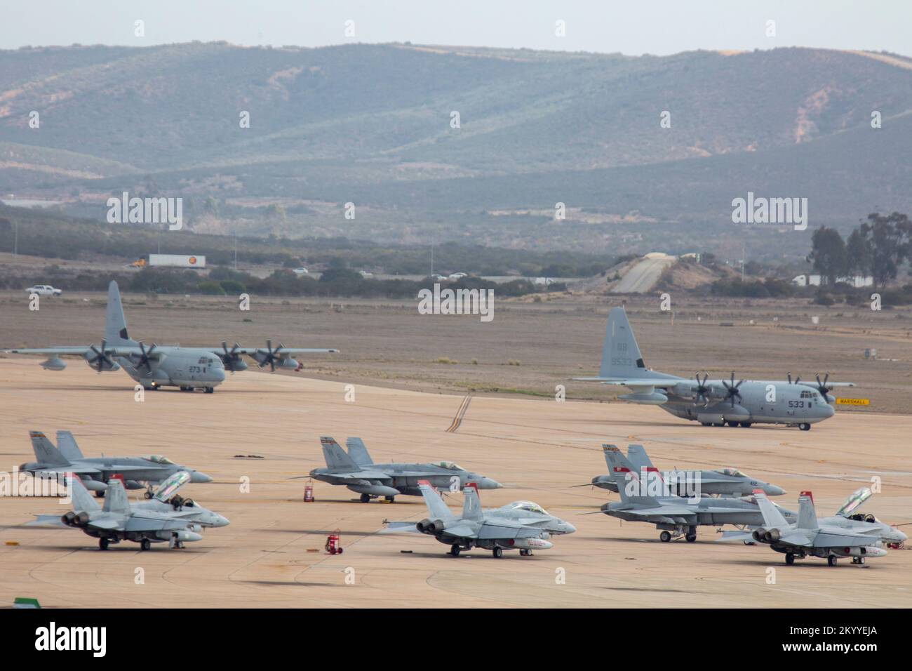 U.S. Marine Corps KC-130J Super Hercules with Marine Aerial Refueler ...