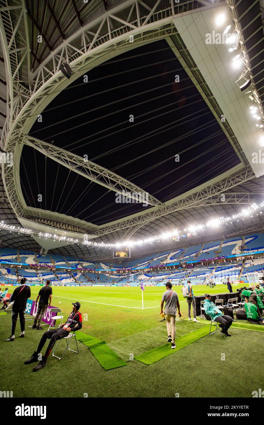Al Wakrah, Qatar. 02nd Dec, 2022. A general view of Al Janoub Stadium ...