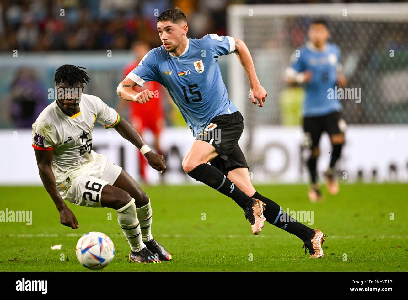 Federico Valverde of Uruguay and Alidu Seidu of Ghana during the FIFA ...