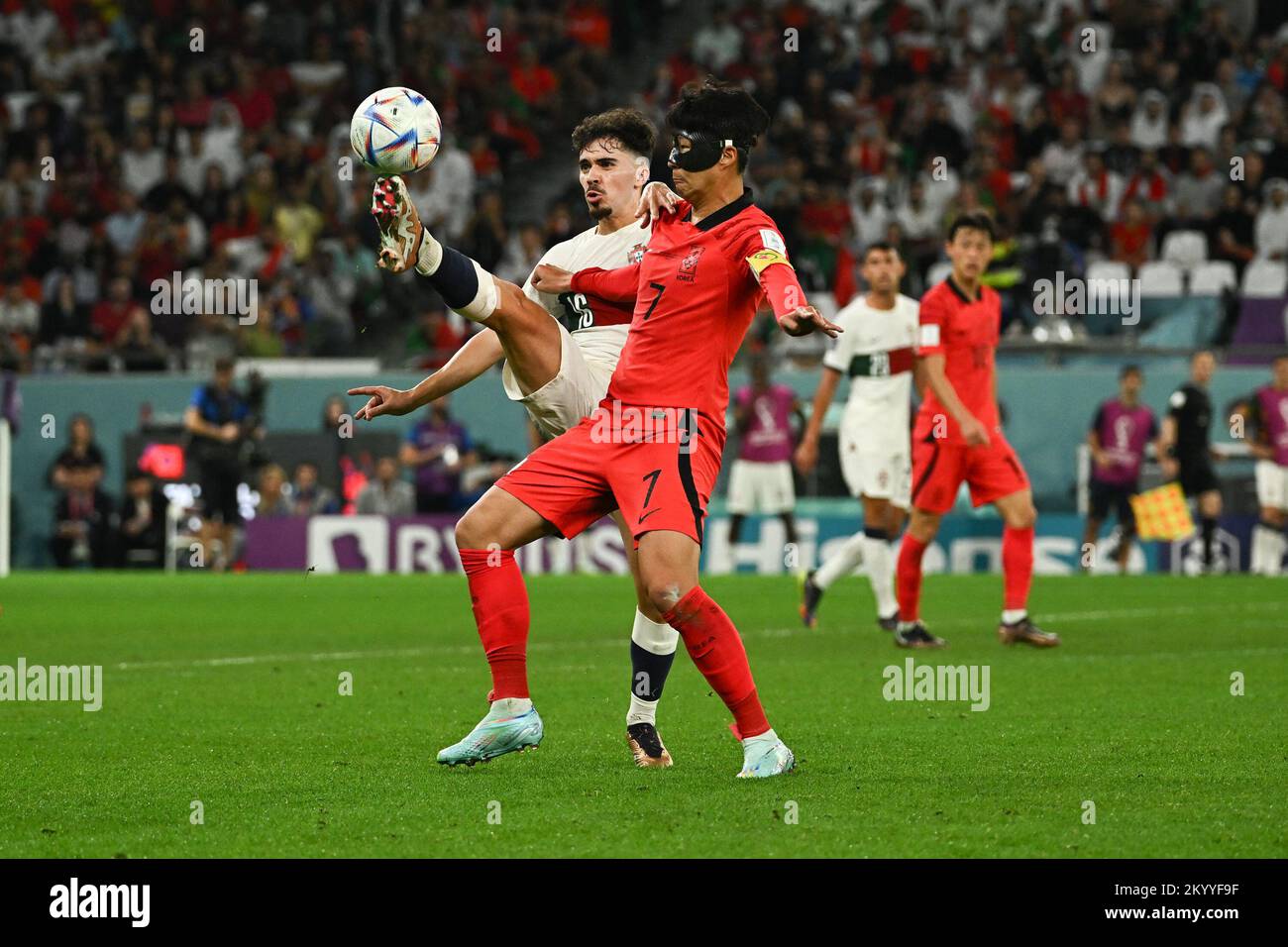 Doha Qatar 02nd Dec 2022 Kim Moon Hwan Of South Korea And Vitinha