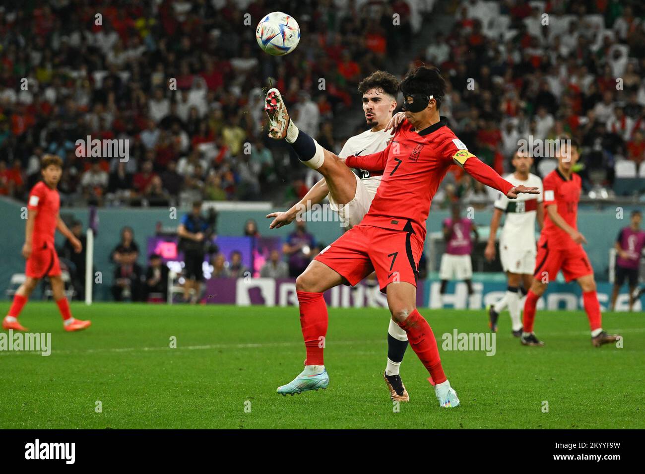 Doha Qatar 02nd Dec 2022 Kim Moon Hwan Of South Korea And Vitinha
