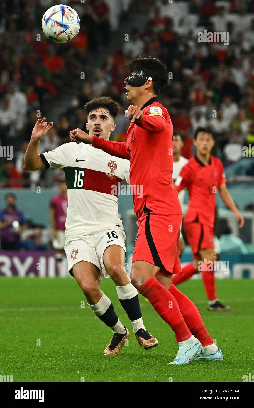 Doha Qatar 02nd Dec 2022 Kim Moon Hwan Of South Korea And Vitinha