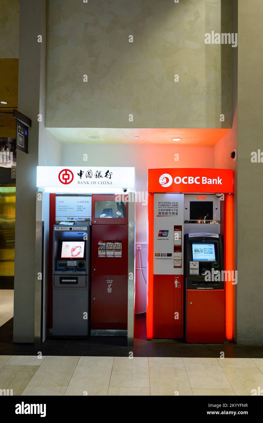 SINGAPORE - NOVEMBER 08, 2015: ATM machines in The Shoppes at Marina ...