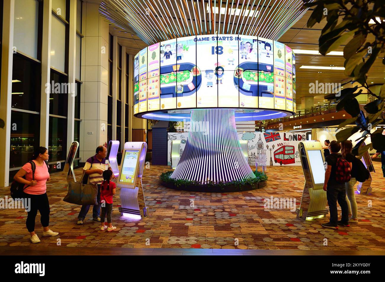 SINGAPORE - NOVEMBER 09, 2015: The Social Tree at Changi Airport. The ...
