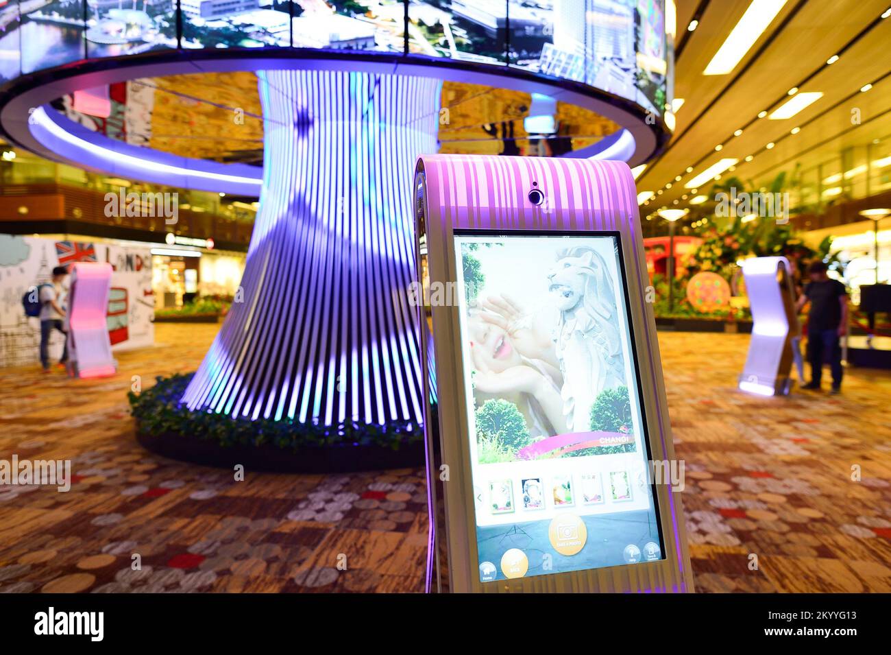 SINGAPORE - NOVEMBER 09, 2015: The Social Tree at Changi Airport. The ...