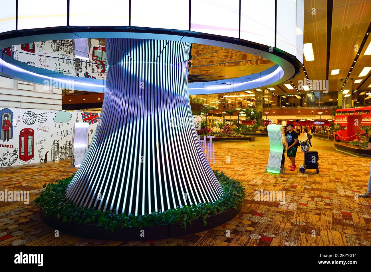 SINGAPORE - NOVEMBER 09, 2015: The Social Tree at Changi Airport. The ...
