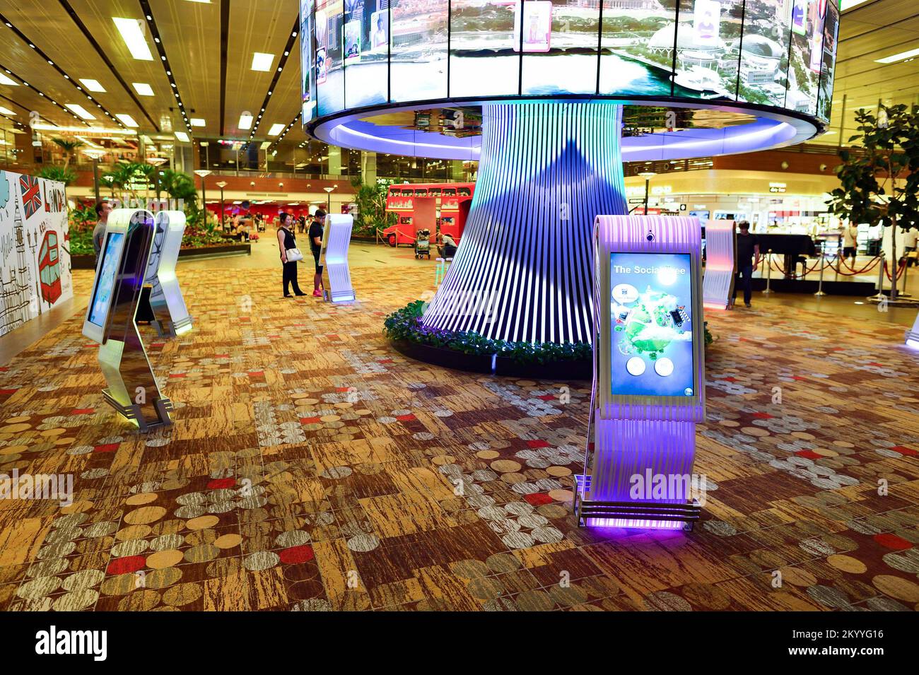 SINGAPORE - NOVEMBER 09, 2015: The Social Tree at Changi Airport. The ...