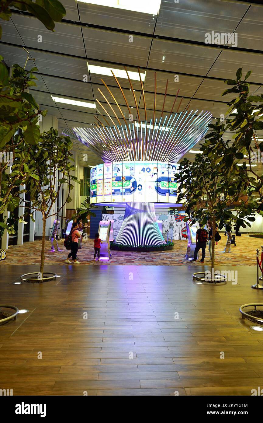 SINGAPORE - NOVEMBER 09, 2015: The Social Tree at Changi Airport. The ...