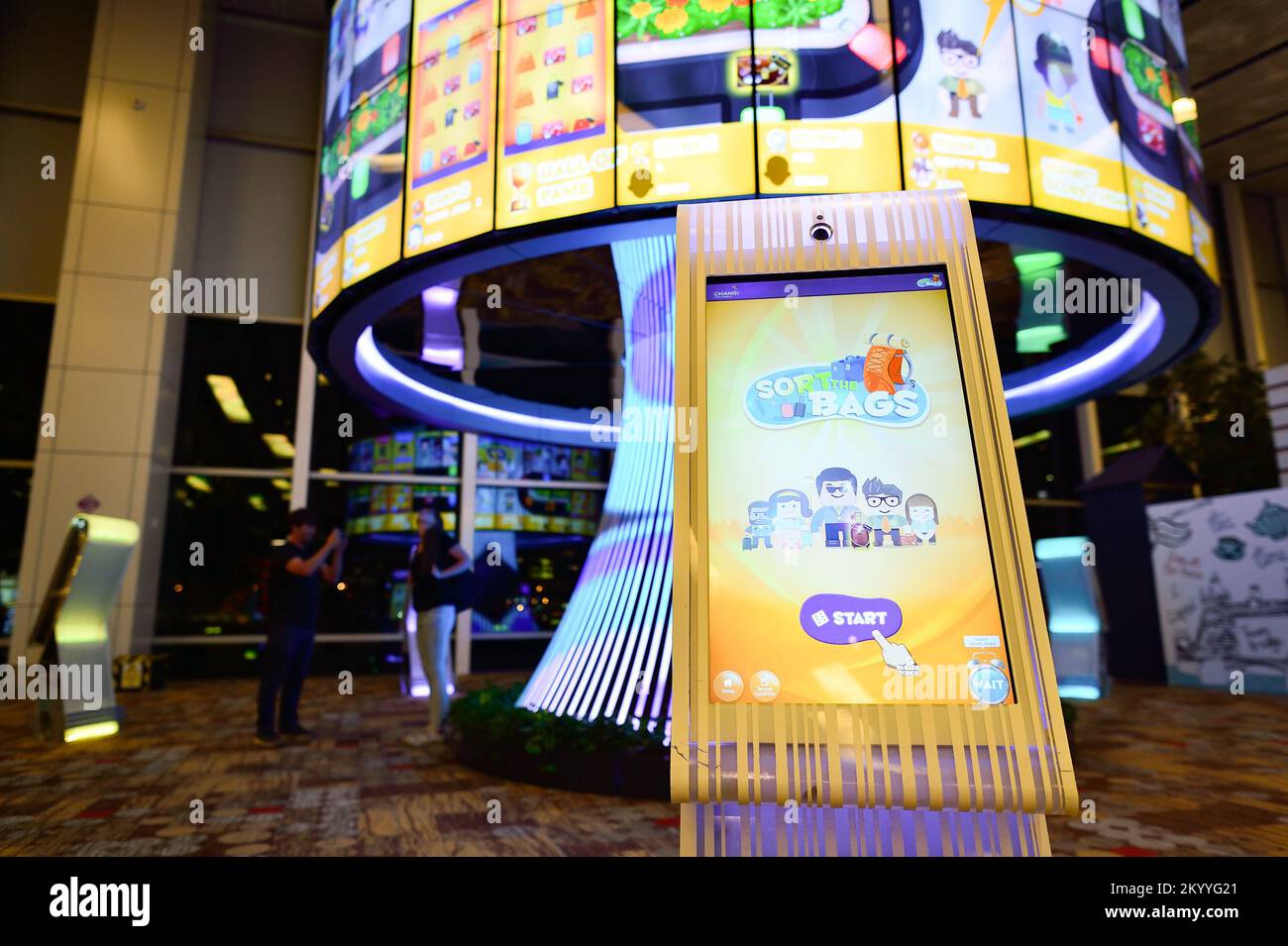 SINGAPORE - NOVEMBER 09, 2015: The Social Tree at Changi Airport. The ...