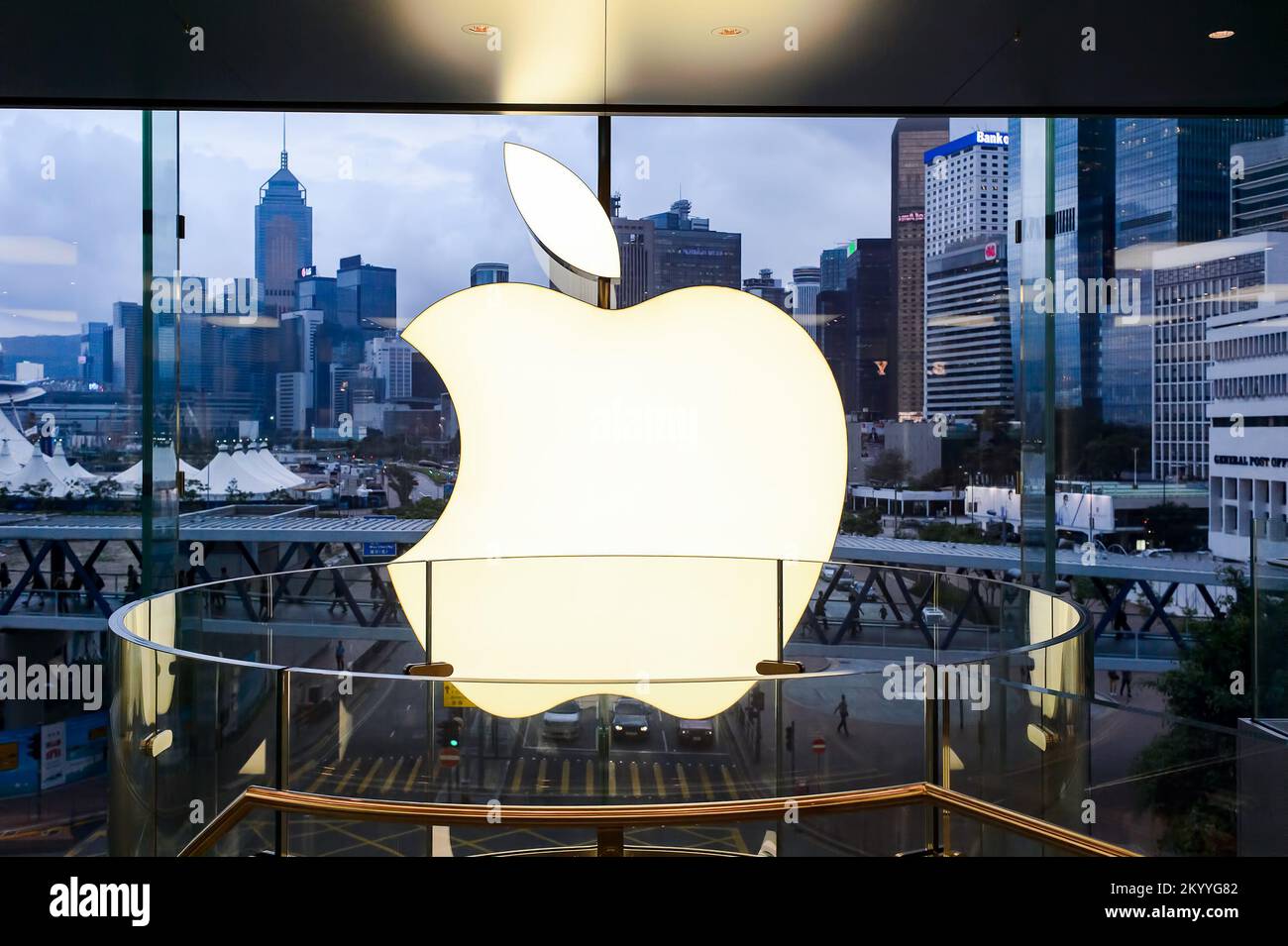 HONG KONG - MAY 5, 2015: interior of Apple store. Apple Inc. is an ...