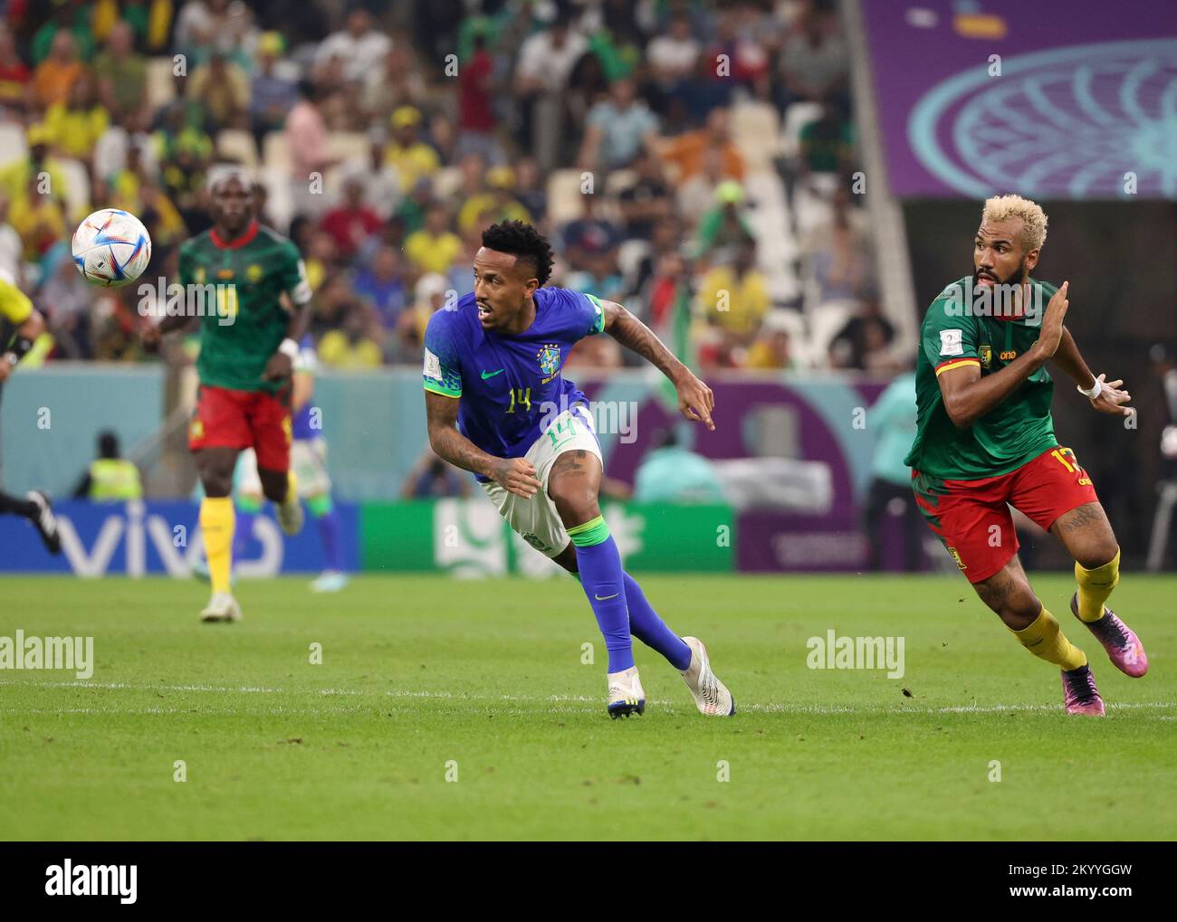 Al Daayen, Qatar. 02nd Dec, 2022. Eder Militao of Brazil, Eric Maxim ...