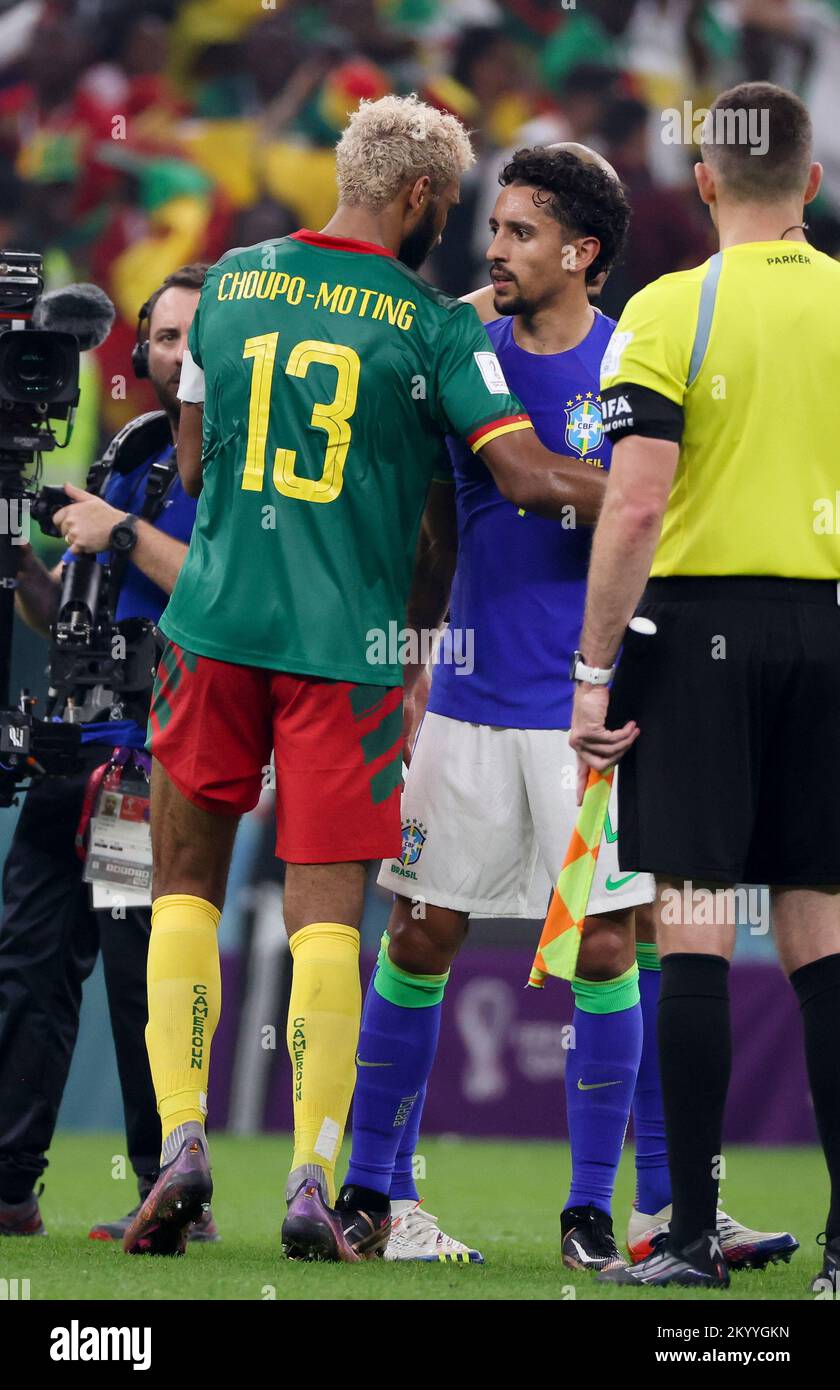 Al Daayen, Qatar. 02nd Dec, 2022. Marquinhos of Brazil salutes former ...
