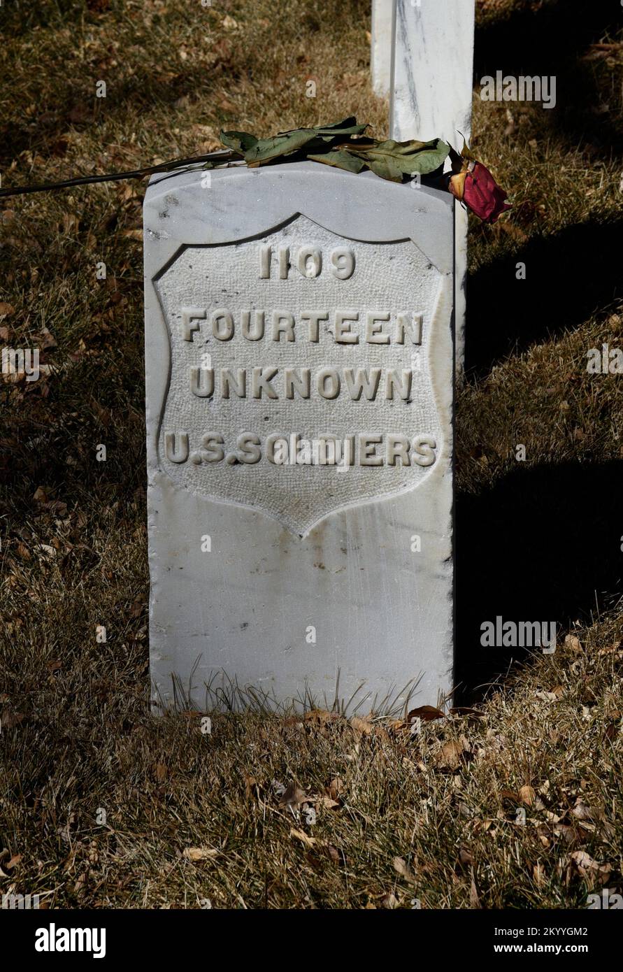 Tombstones mark the graves of unknown U.S. Civil War soldiers buried in ...