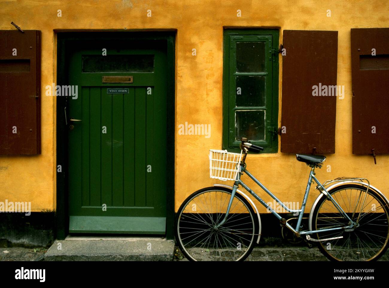 Denmark, Copenhagen, Bicycle and Apartment Building Stock Photo - Alamy