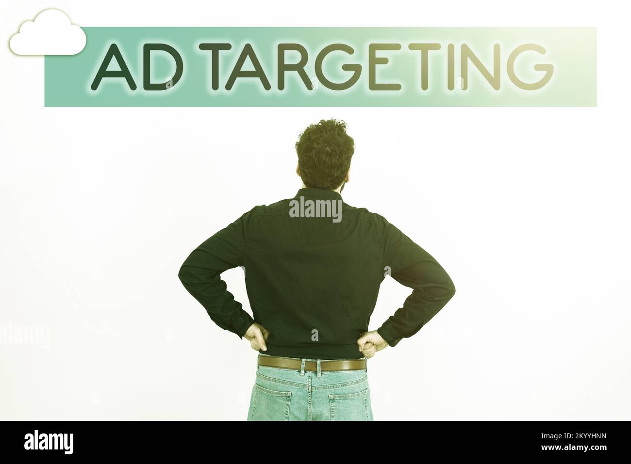 Text showing inspiration Ad Targeting. Business overview target the ...