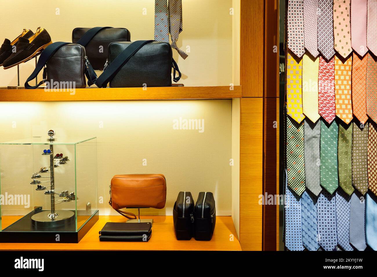 HONG KONG - MAY 5, 2015: interior of the Dunhill store. Alfred Dunhill ...