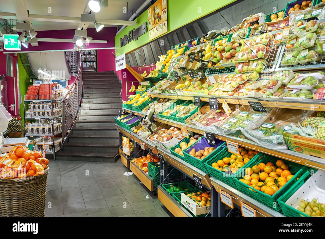 GENEVA, SWITZERLAND - SEPTEMBER 18, 2015: interior of Migros ...