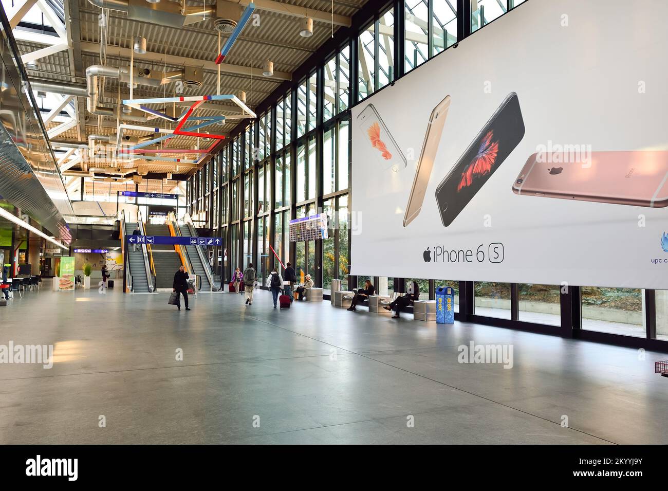 GENEVA, SWITZERLAND - NOVEMBER 19, 2015: interior of Geneva Airport ...