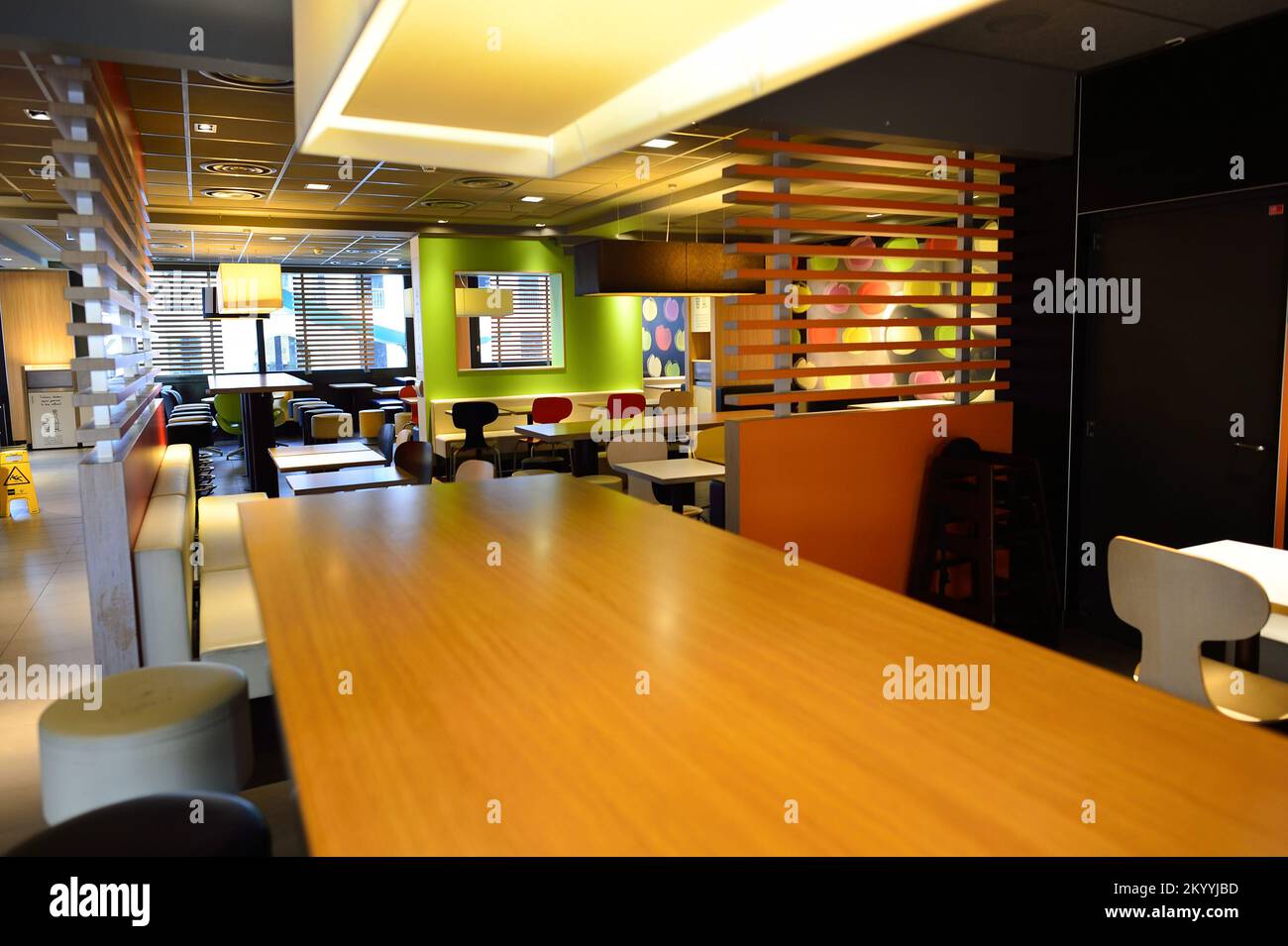 GENEVA, SWITZERLAND - NOVEMBER 19, 2015: McDonald's restaurant interior ...