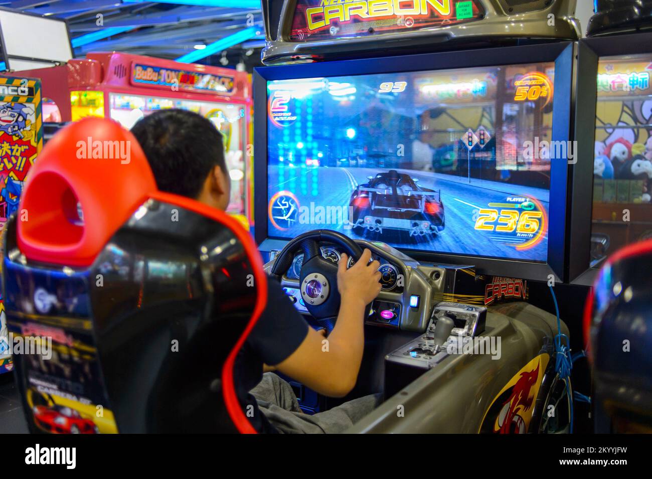 SHENZHEN, CHINA - MAY 25, 2015: interior of game zone in COCO Park ...