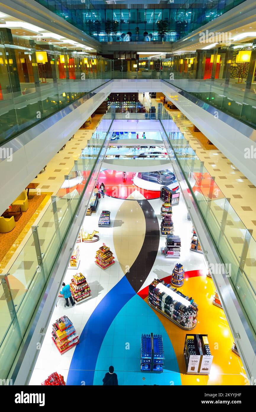 DUBAI, UAE - SEPTEMBER 08, 2015: part of the duty-free area in ...