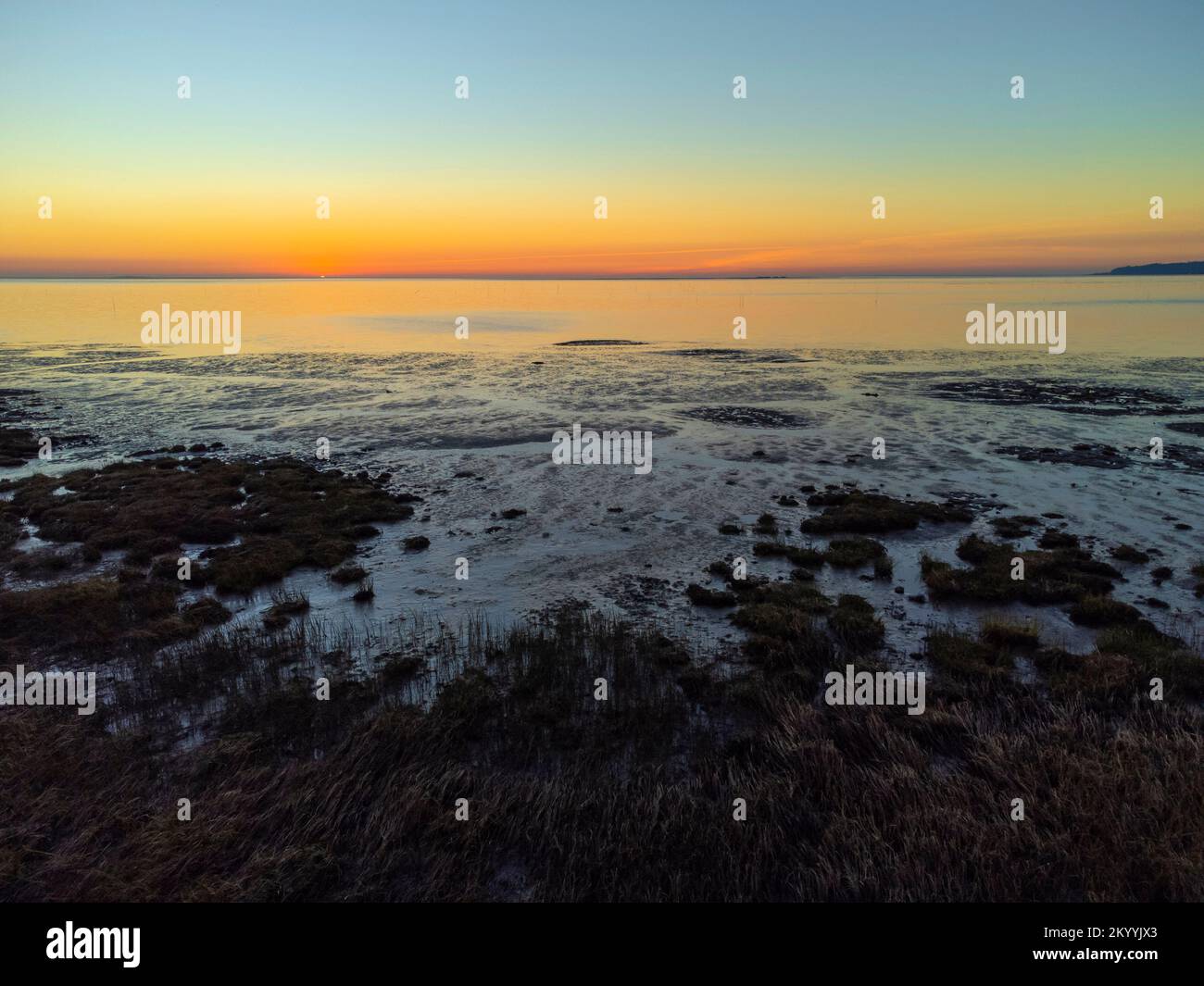 Aerial drone view sunset ocean hi-res stock photography and images - Alamy