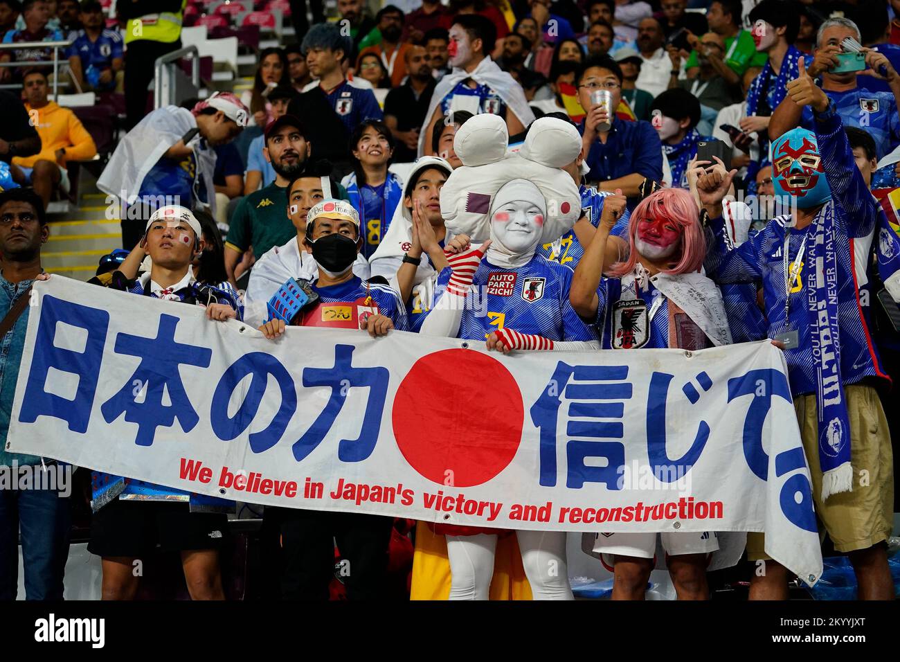 Japan fans during the FIFA World Cup Qatar 2022 match, Group E, between ...