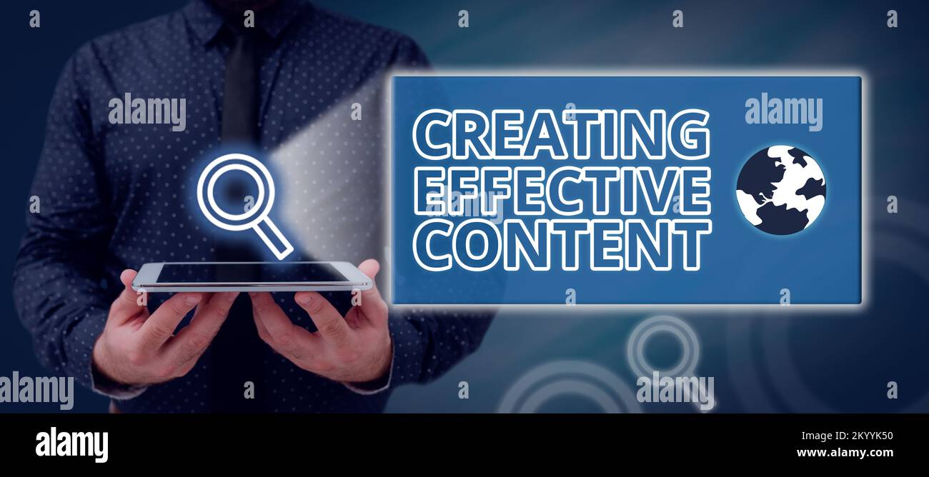 Conceptual caption Creating Effective Content. Conceptual photo ...