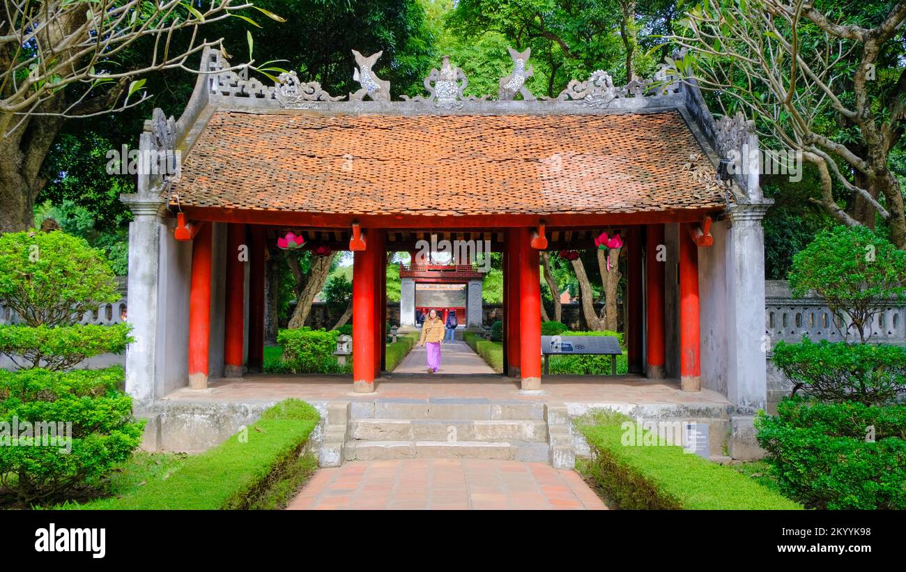 The Great Middle Gate of the Temple of Literature in Hanoi, Vietnam ...