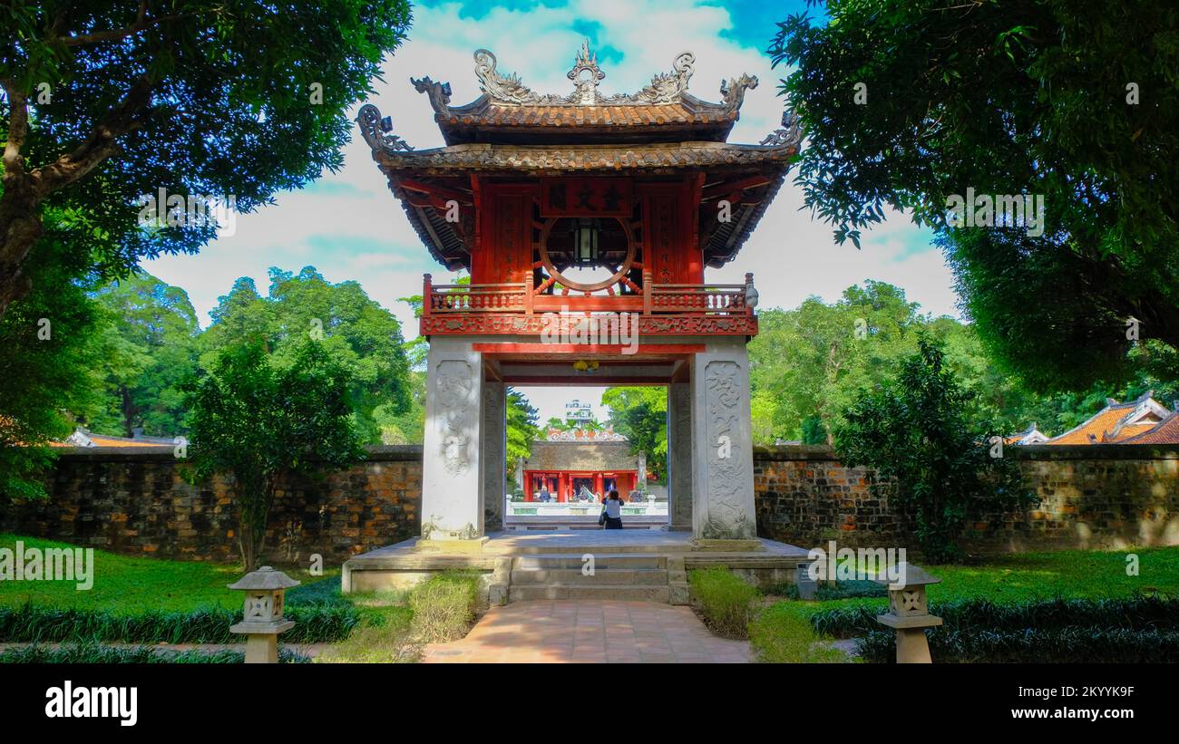 Khue Van Cac (Khue Van pavilion) of the Temple of Literature in Hanoi ...