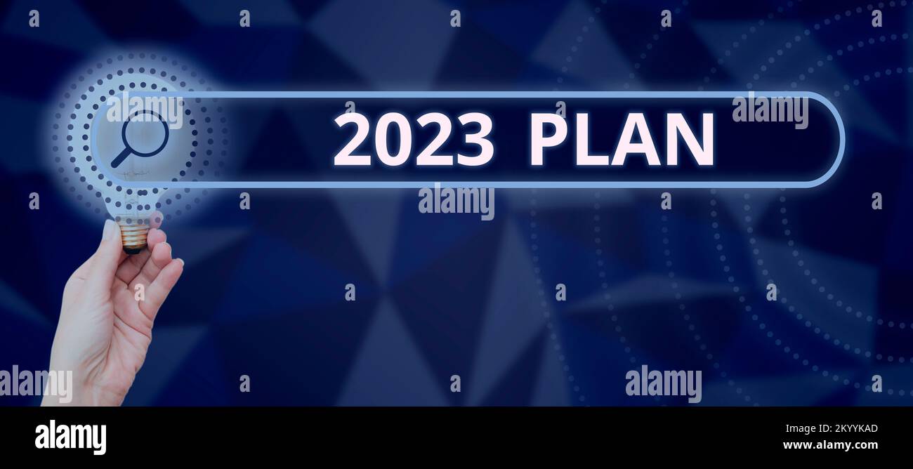 Sign displaying 2023 Plan. Internet Concept setting up your goals and ...