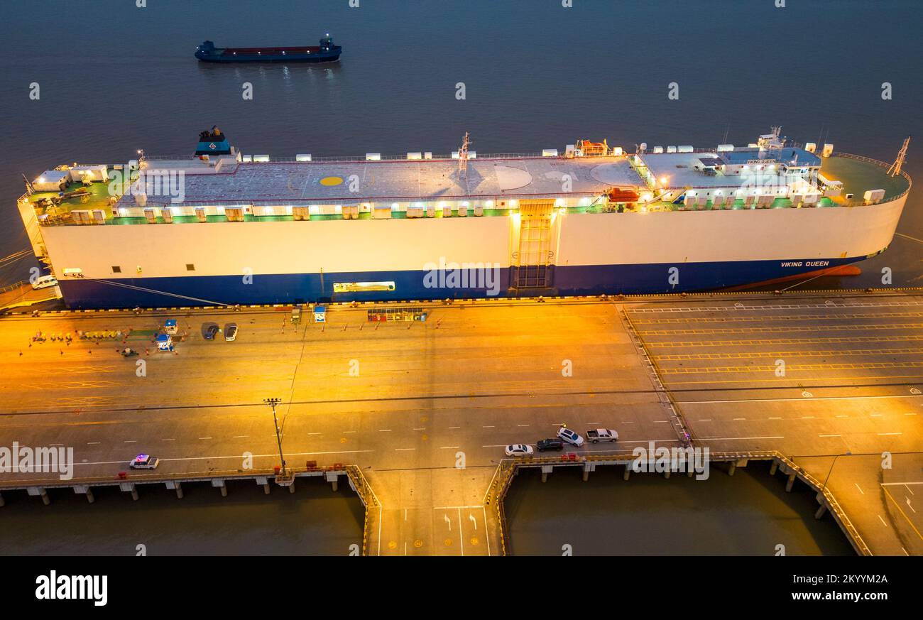 SUZHOU, CHINA - DECEMBER 2, 2022 - Aerial photo shows the container ...