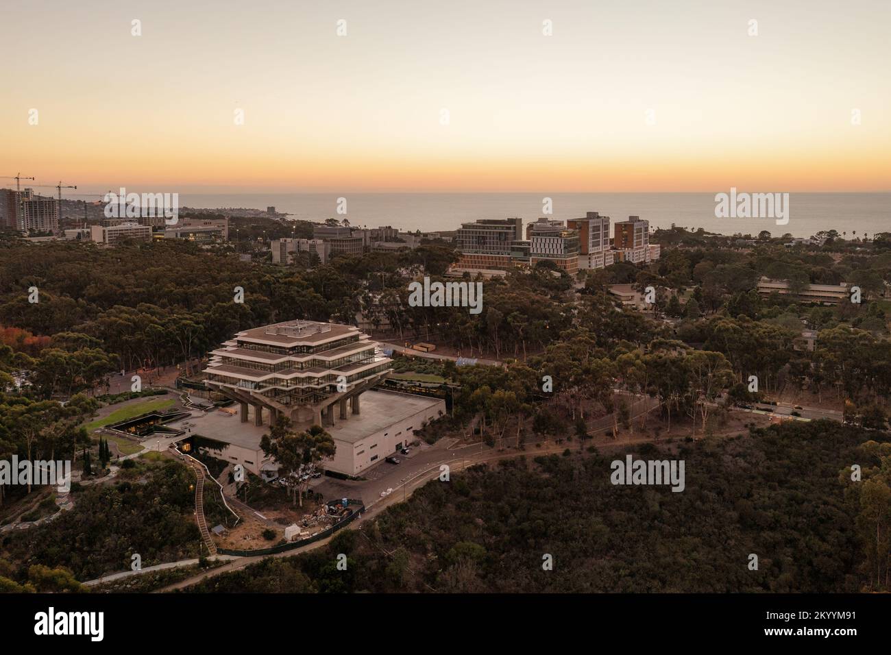 Aerial view of Geisel library and UCSD campus Stock Photo - Alamy