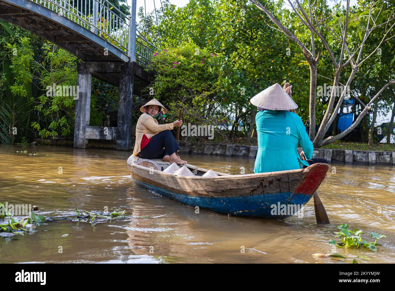 Ho Chi Minh City, Vietnam- November 9, 2022: Two Vietnamese woman, with ...