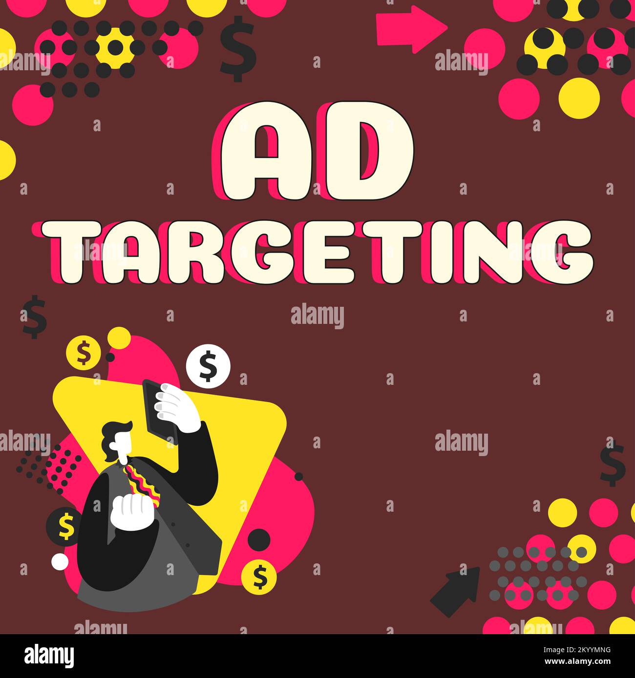 Hand writing sign Ad Targeting. Word for target the most receptive ...