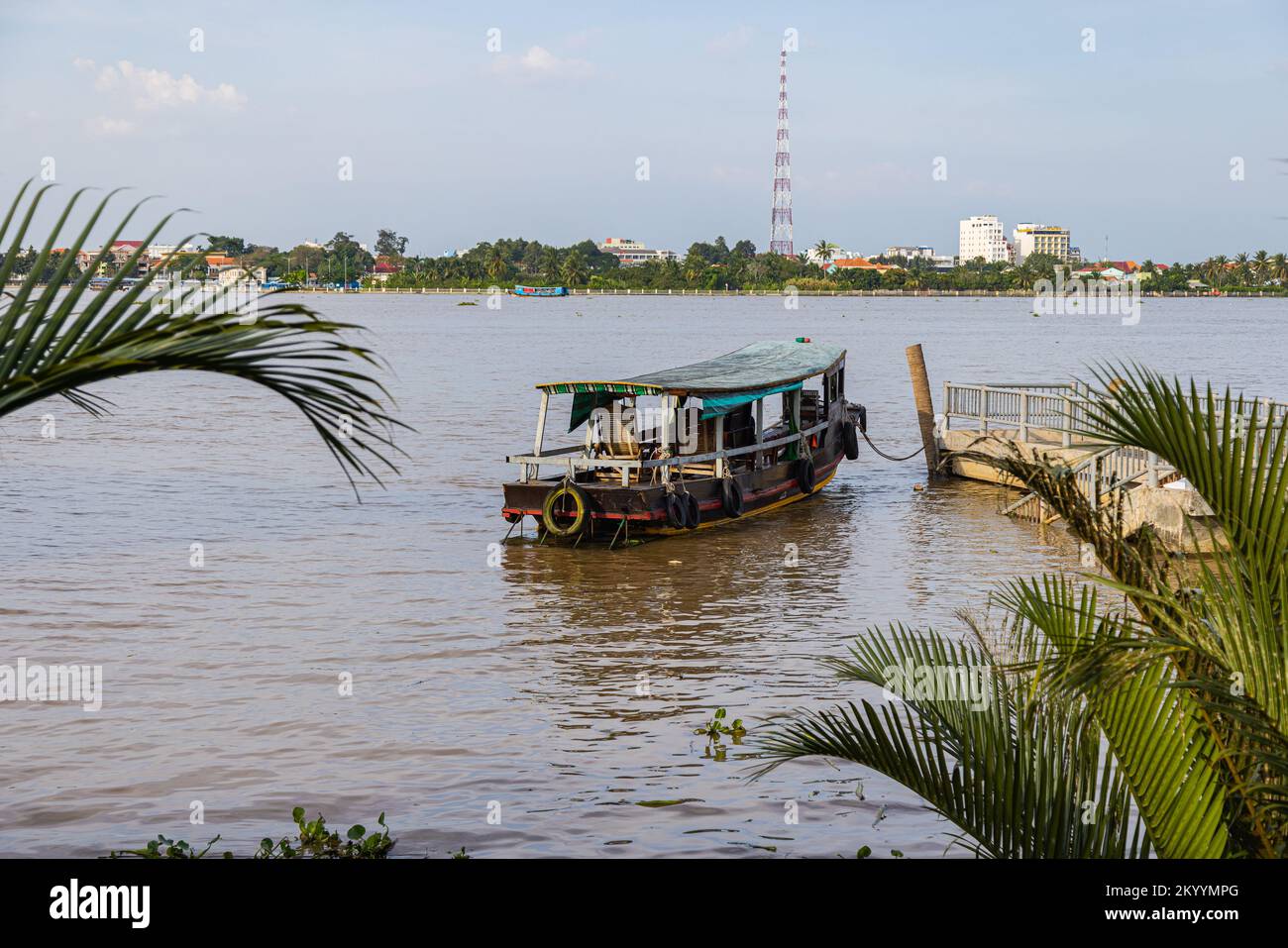 Ho Chi Minh City, Vietnam- November 9, 2022: Tourist boat at the river ...