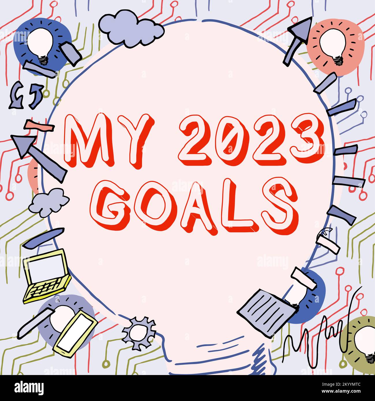 Sign displaying My 2023 Goals. Business showcase setting up personal ...