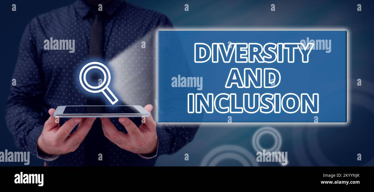 Hand writing sign Diversity And Inclusion. Word Written on range human ...
